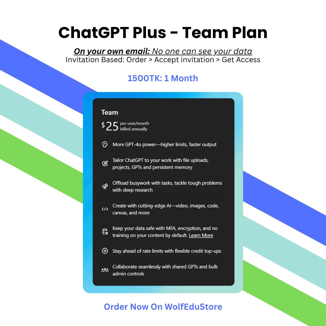 ChatGPT Business Plan (Personal Account) – Wolf Edu Store